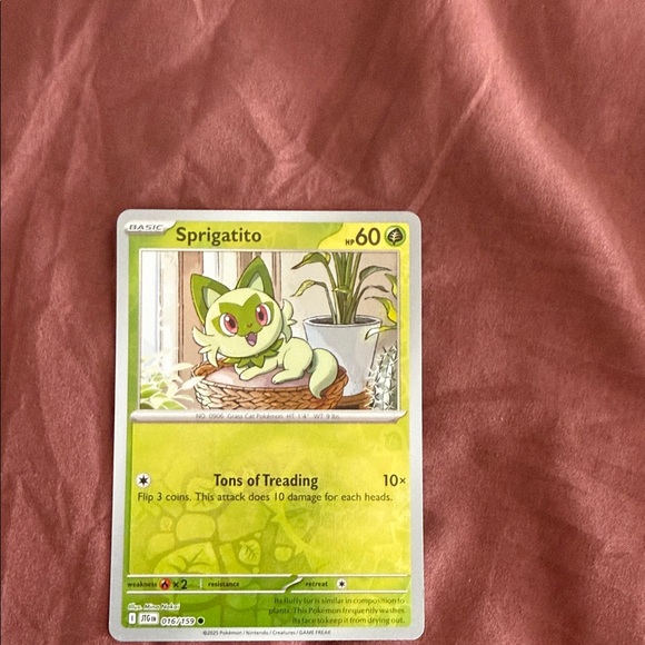 Pokémon | Other | Sprigatito Pokmon Card | Poshmark